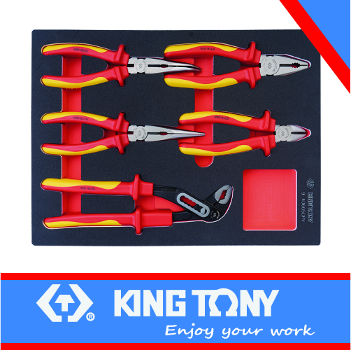VDE Insulated Pliers Set for Tool Trolley (EVA FOAM) - 5 PCS